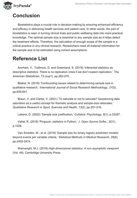 Biostatistics Role In Research And Sample Size Calculation 1475 Words Biostatistics Role In Research And Sample Size Calculation 1475 Words