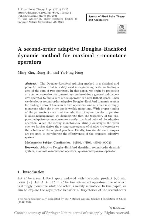A Second Order Adaptive Douglasrachford Dynamic Method For Maximal Alpha Monotone Operators