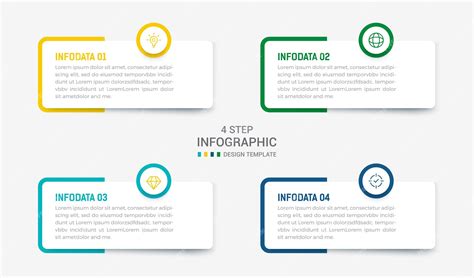 Premium Vector Four Step Infographic Element Design Vector Template For Presentation Process