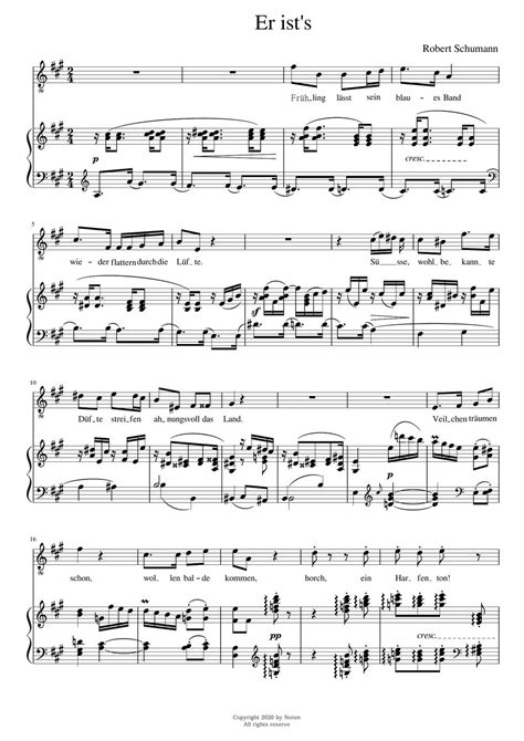 R Schumann Er ist s Amaj แผน by noten 노튼