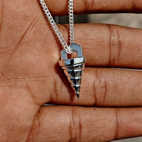 Gurren Lagann Core Drill Inspired Necklace 925 Silver Anime Pendant