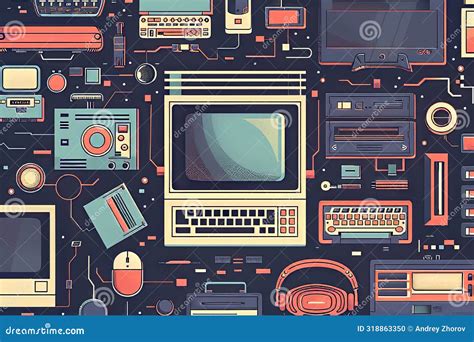 Assorted Electronic Devices Displayed Together Stock Illustration Illustration Of Speakers