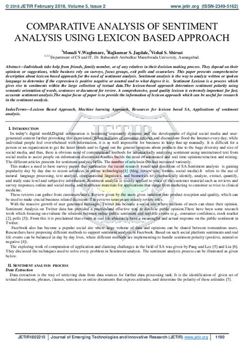 Pdf Comparative Analysis Of Sentiment Analysis Using Lexicon Based