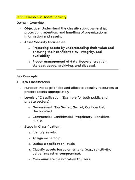 Cissp Asset Security Guide Pdf Information Security Security