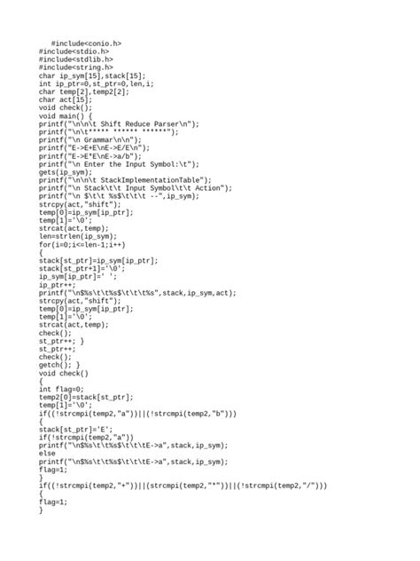 Shift Reduce Parser Pdf