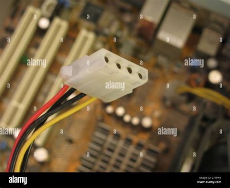 Power Cable Over Motherboard Stock Photo Alamy