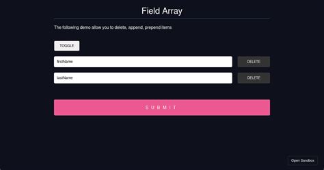 React Hook Form Usefieldarray Codesandbox
