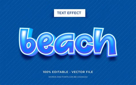 Premium Vector Editable Text Effect Beach Text Effect