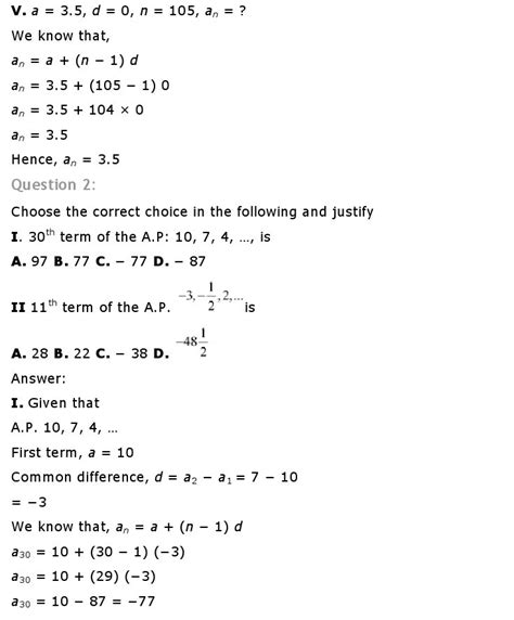 Arithmetic Progression Class 10 Mathematics Ncert Solutions