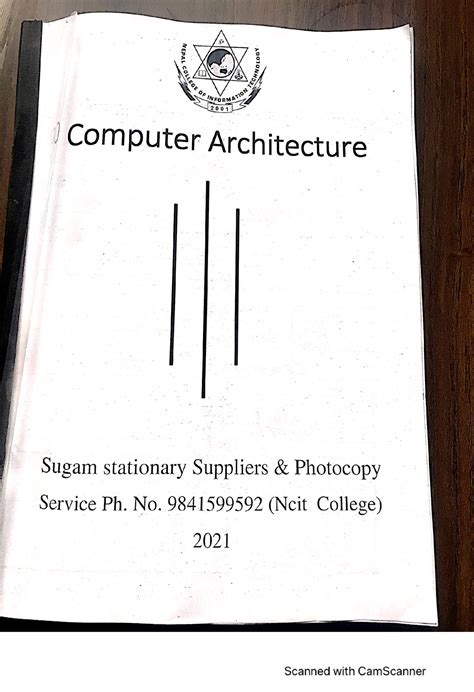 Ca Ncit Computer Architecture Bachelors In Science Computer Science Studocu