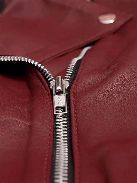 Womens Maroon Leather Jacket Zed Jackets