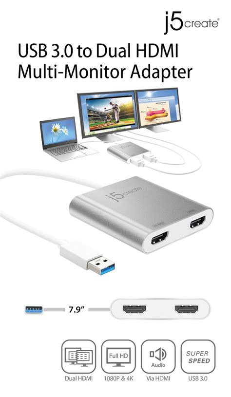 Buy The J Create USB To Dual HDMI Multi Display Adaptor Resolution Up To K JUA