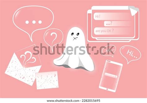 Ghost Different Messengers Message Ghosting Behavior Stock Vector