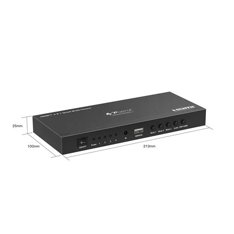 HDMI Multiviewer Seamless Switch 4 In 1 Out With Loop And Audio Extractor Function Portta