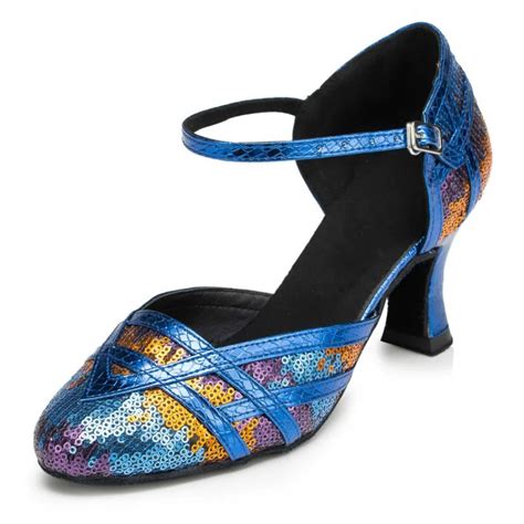 Women Latin Dance Shoes Satin Glitter Tango Dance Shoes Female Ballroom Dance Shoes Samba