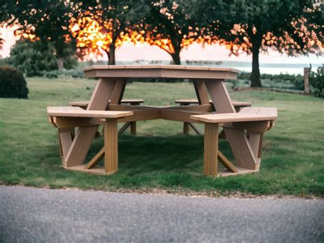 Octagon Picnic Table Quality Built Lawn Furniture