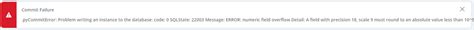 Numeric Field Overflow Error When Setting A Decimal Property Value Support Center