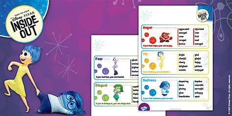 Inside Out Emotions Cards