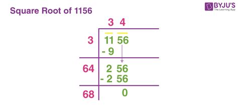 Square Root Of 1156 How To Find