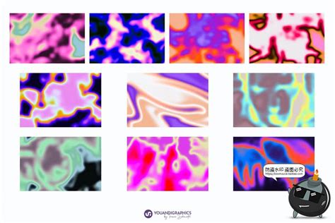 潮流艺术红外热感应热成像迷幻渐变酸性海报背景底纹图片素材