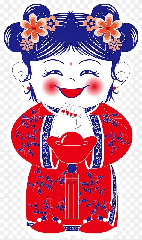 中国风手绘拜年小女孩png图片素材下载图片编号qlbenvbj 免抠素材网