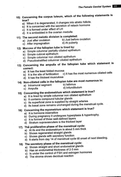 SOLUTION Histo Mcq Female Genital System Midterm Exam With Solution Faculty Of Medicine