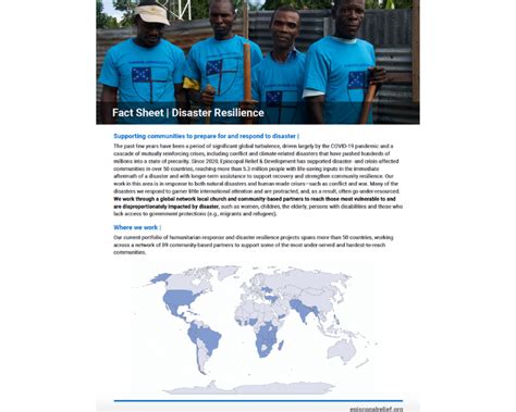 Fact Sheet Disaster Resilience Episcopal Relief And Development