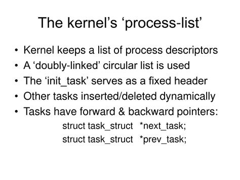 Ppt Exploring Linux Kernel Internals Process Descriptors Powerpoint