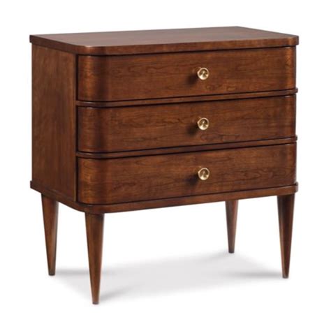 Shop Hickory White 3 Drawer Nightstand In Organic Brown Finish Wbrass