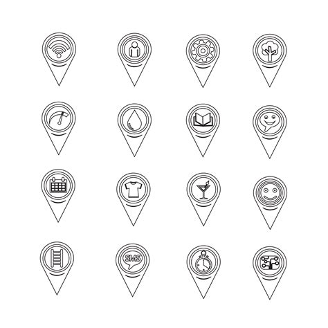 Set Of Map Pointer Icons For Website And Communication Vector Art At Vecteezy