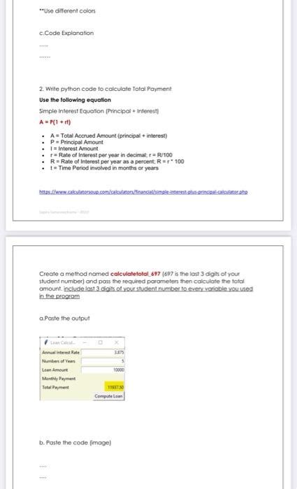 Solved Develop Loan Calculator Program Using Python