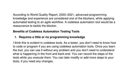 Ppt 5 Benefits Of Codeless Automation Tool In Testing Process Powerpoint Presentation Id