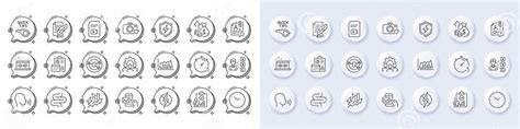 Opinion Infographic Graph And Inspect Line Icons For Web App Printing Line Icons Vector