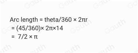 Solved Find The Arc Length Given Angle Points Between Radii Connecting Arc Is Degrees