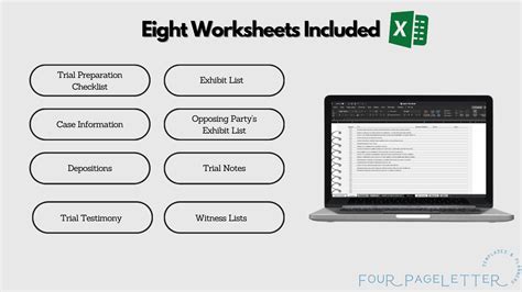 Digital Trial Binder Excel Workbook For Legal Professionals Trial Prep Preparation Template
