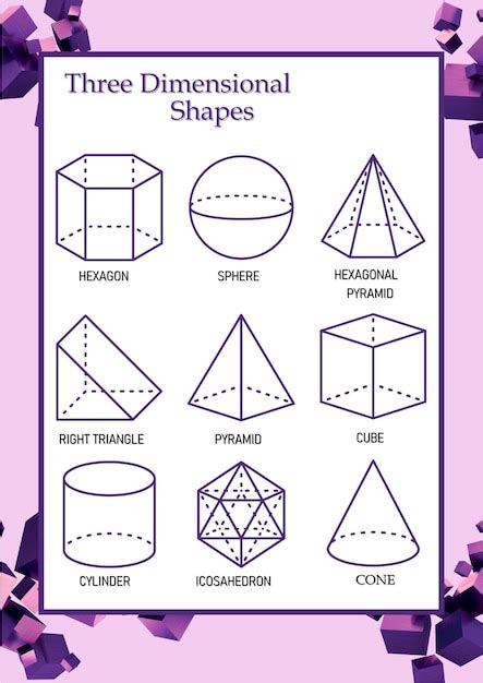 Premium Vector Shape Count Number Maths Dimesional Shapes