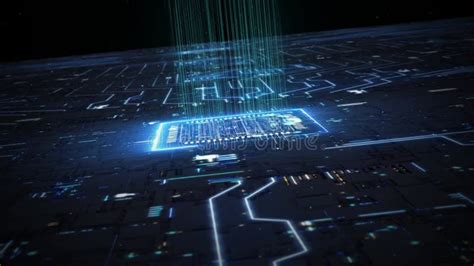 Gpu Artificial Intelligence Processor Technology Chip Data Transmission Stock Video Video Of