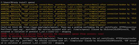 调用openai报错解决 调用openai报错 由于目标计算机积极拒绝 无 csdn博客