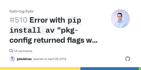 error with `pip install av` pkg config returned flags we don t