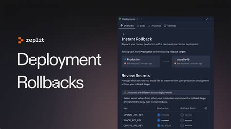 Replit — Introducing Deployment Rollbacks