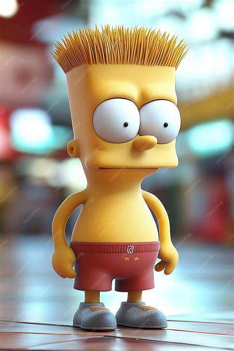 3d Cartoon Bart Simpson Full Body Character Premium Ai Generated Image