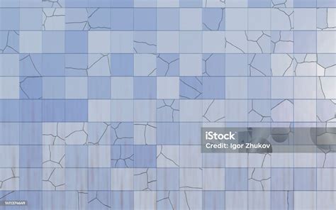 파란색 깨진 먼지 세라믹 타일 벽 배경과 질감 부엌 욕실 화장실을위한 모형 디자인을 위한 빈 공간 3d 렌더링 그림 0명에 대한 스톡 사진 및 기타 이미지 Istock