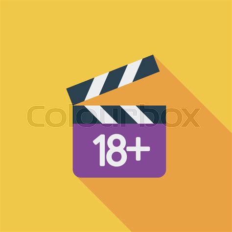 Adult Movie Clapper Icon Flat Vector Stock Vector Colourbox