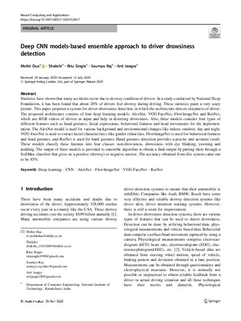 Pdf Deep Cnn Models Based Ensemble Approach To Driver Drowsiness