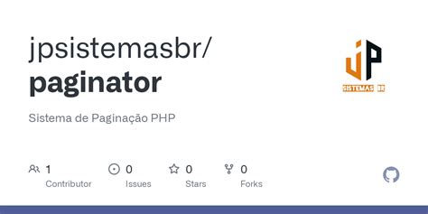 Github Jpsistemasbrpaginator Sistema De Paginação Php
