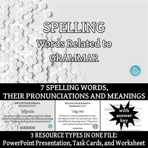 Spelling Words Related To Grammar Made By Teachers