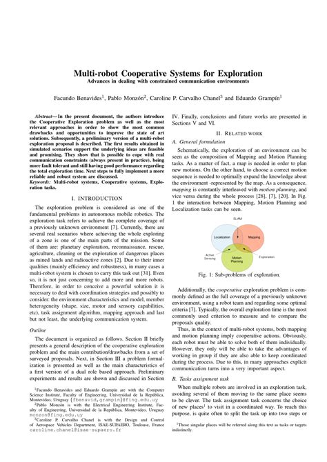 PDF Multi Robot Cooperative Systems For Exploration Advances In Dealing With Constrained