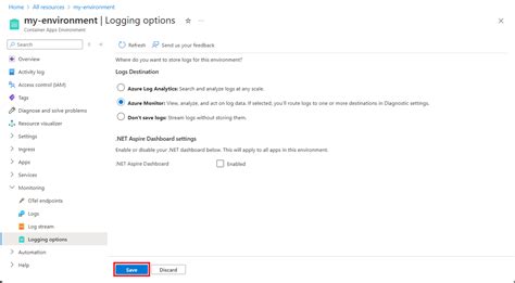azure container apps のログ ストレージと監視オプション microsoft learn
