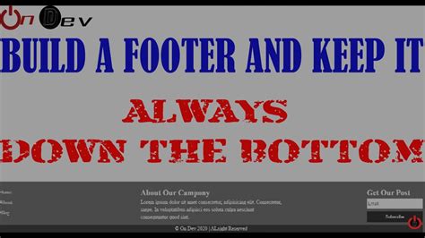 Footer Always On Bottom With Responsiveness Css Tutorial How To Keep Footer Down The Bottom