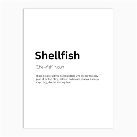 Shellfish Definition Meaning Art Print By Kaigozen Fy